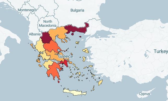 Covid-19: Ο χάρτης με τα κρούσματα ανά Περιφέρεια | Ρεπορτάζ και ...